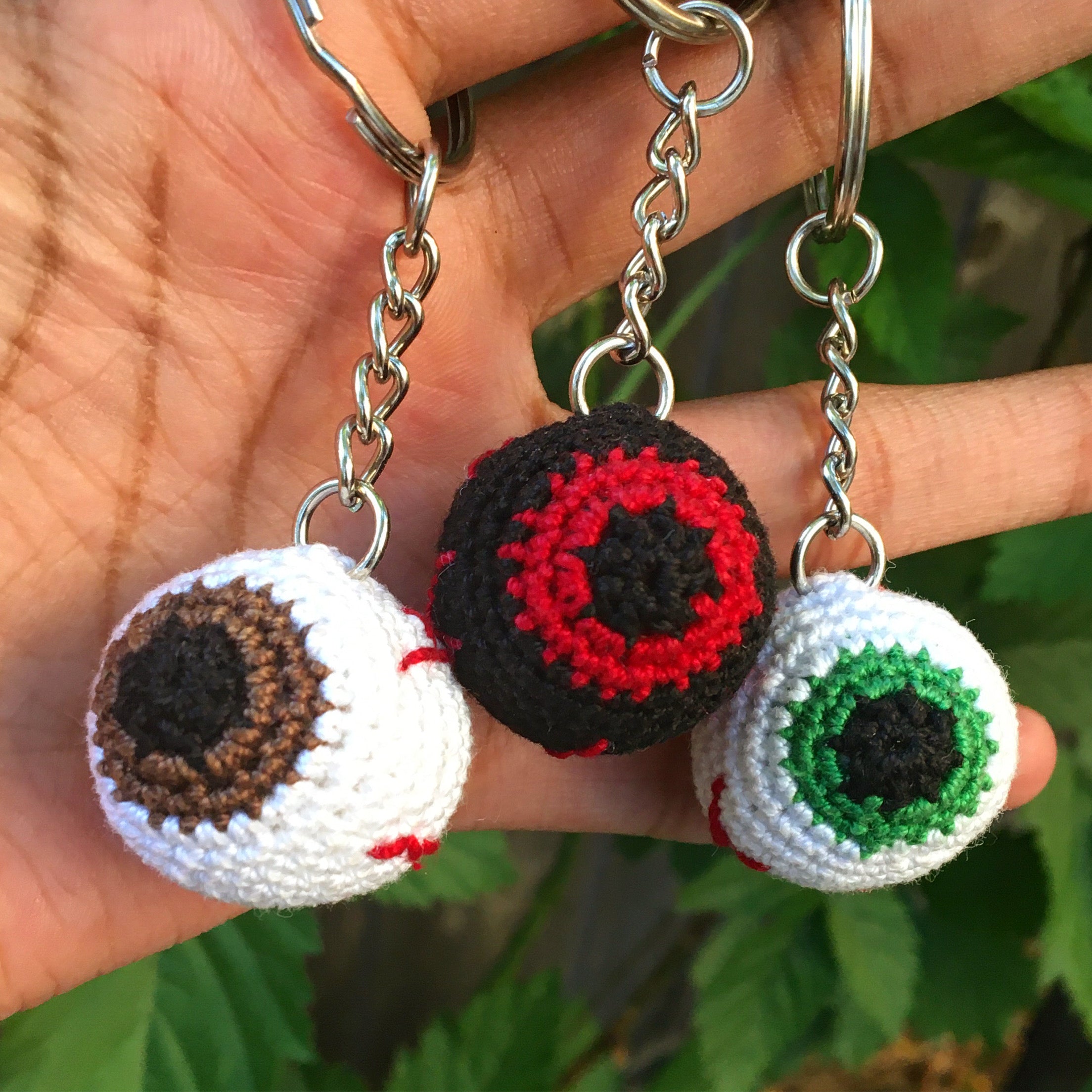 MicroCrochet Eyeball Keychains – Comes With Cat Hair Crochet Creations